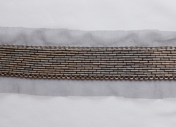 Beaded Trim With Chain Edging in Anthracite Colours | Etsy