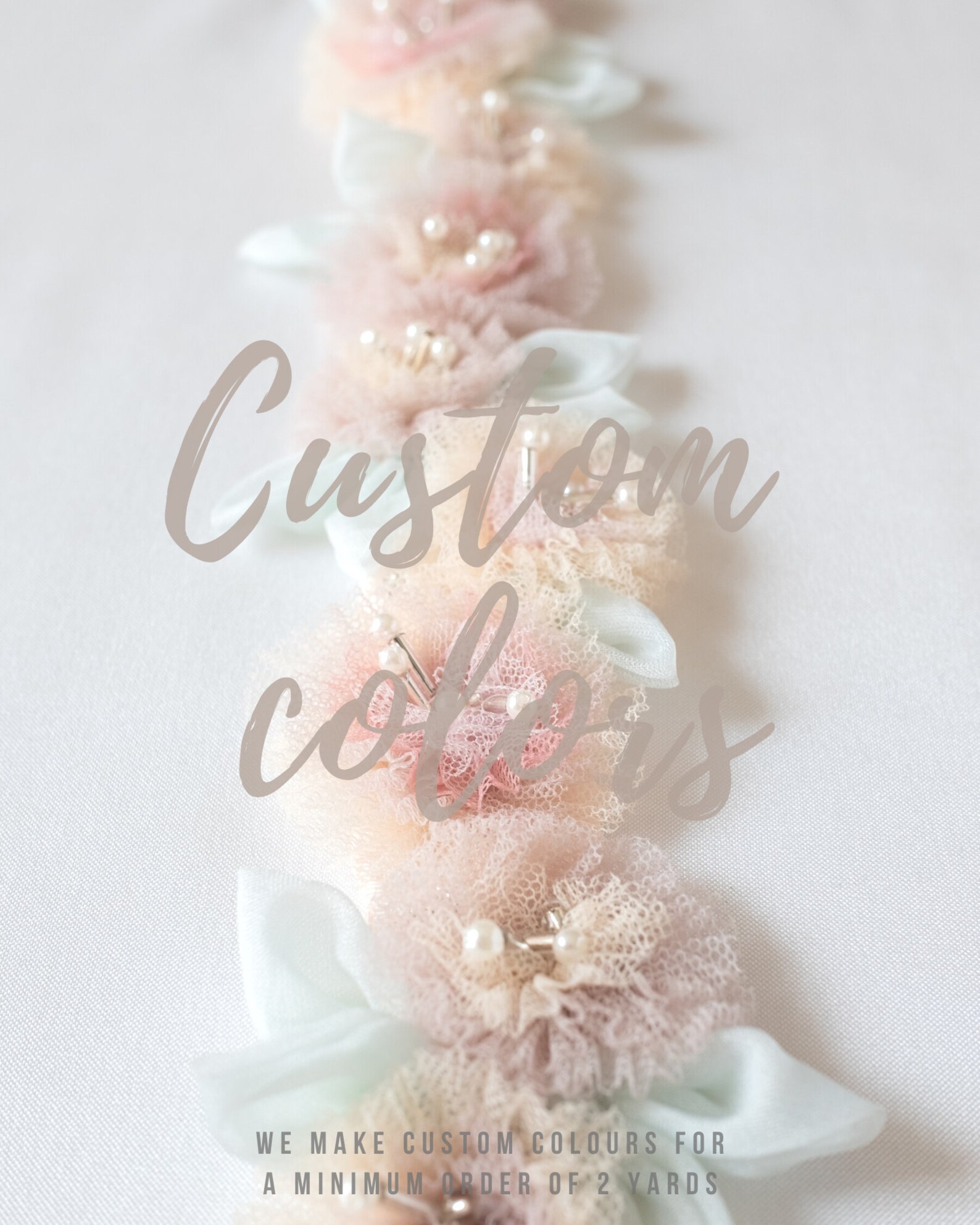 Couture Trim | Handcrafted Trim With Pleated Tule Flowers in Pastel ...
