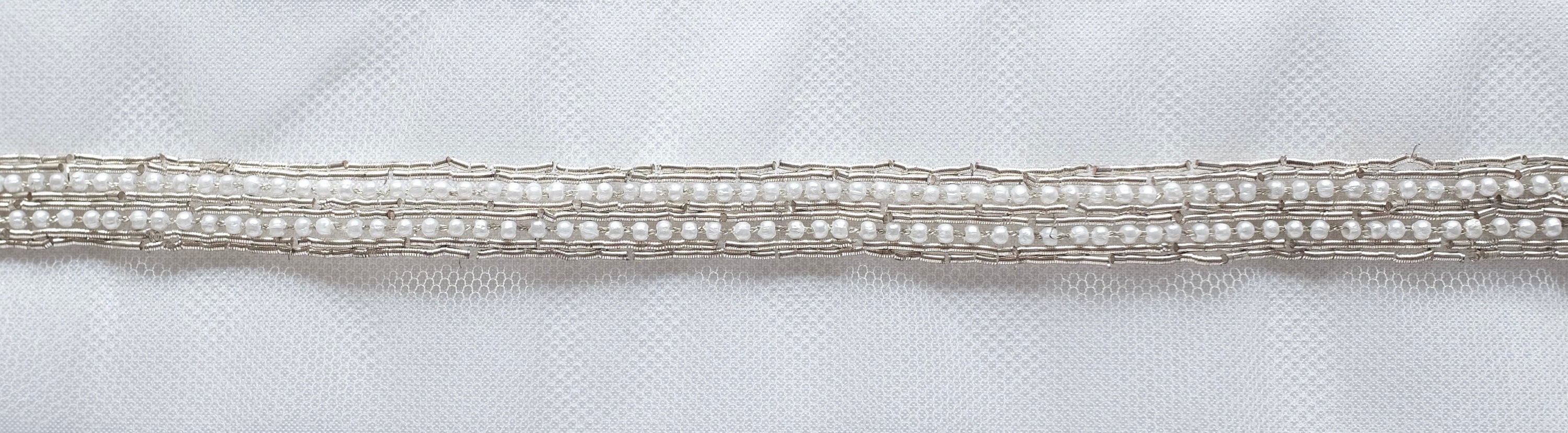 Beaded Trim A Slim Hand-embroidered Trim With Lines of Soft - Etsy