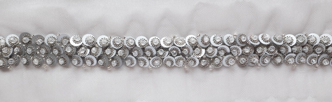 Vintage Trim Hand-embroidered trim with an antique metallic | Etsy