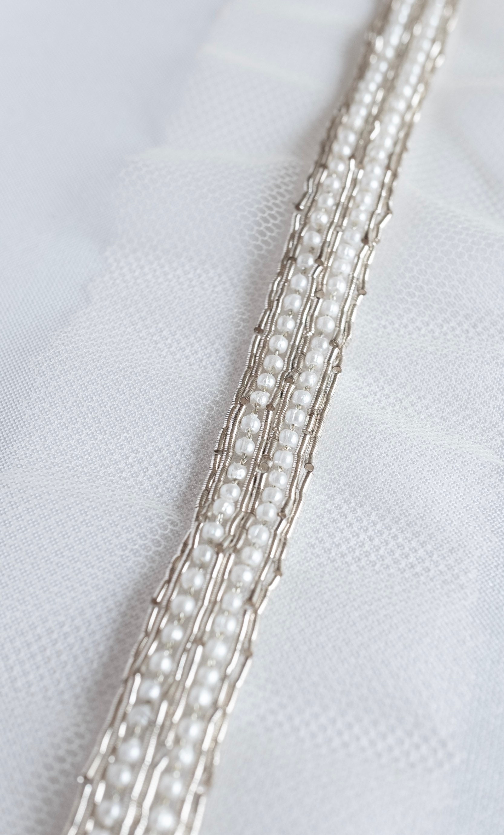 Beaded Trim A Slim Hand-embroidered Trim With Lines of Soft - Etsy