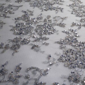 French Lace Delicately Hand-embroidered in Iridescent Silver Tones - Etsy