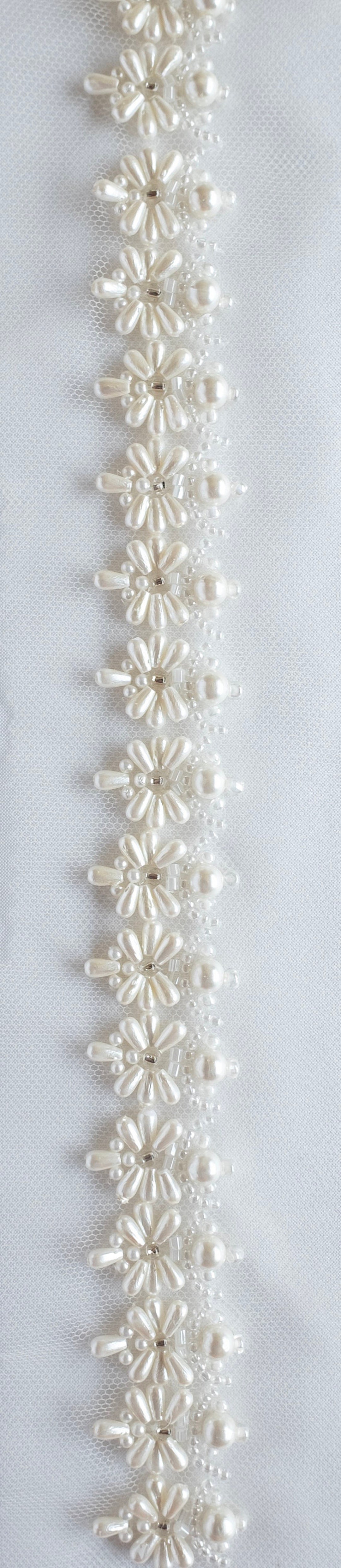Beaded Trim | Hand-made Wedding Trim With Teardrop Pearls and Glass ...