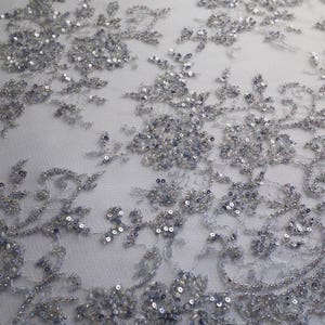 French Lace Delicately Hand-embroidered in Iridescent Silver Tones - Etsy