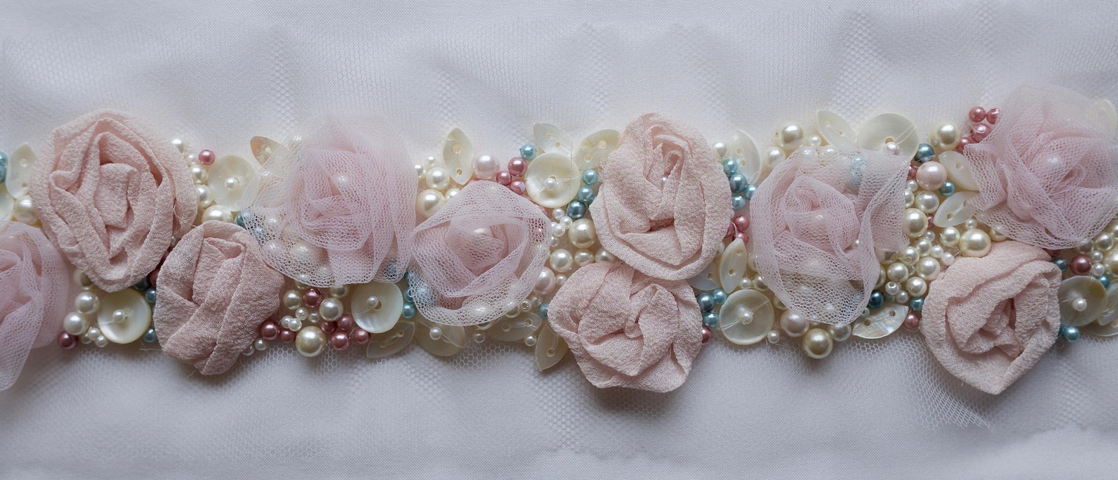 Hand-made Trim With Applique Flowers and Shells - Etsy India