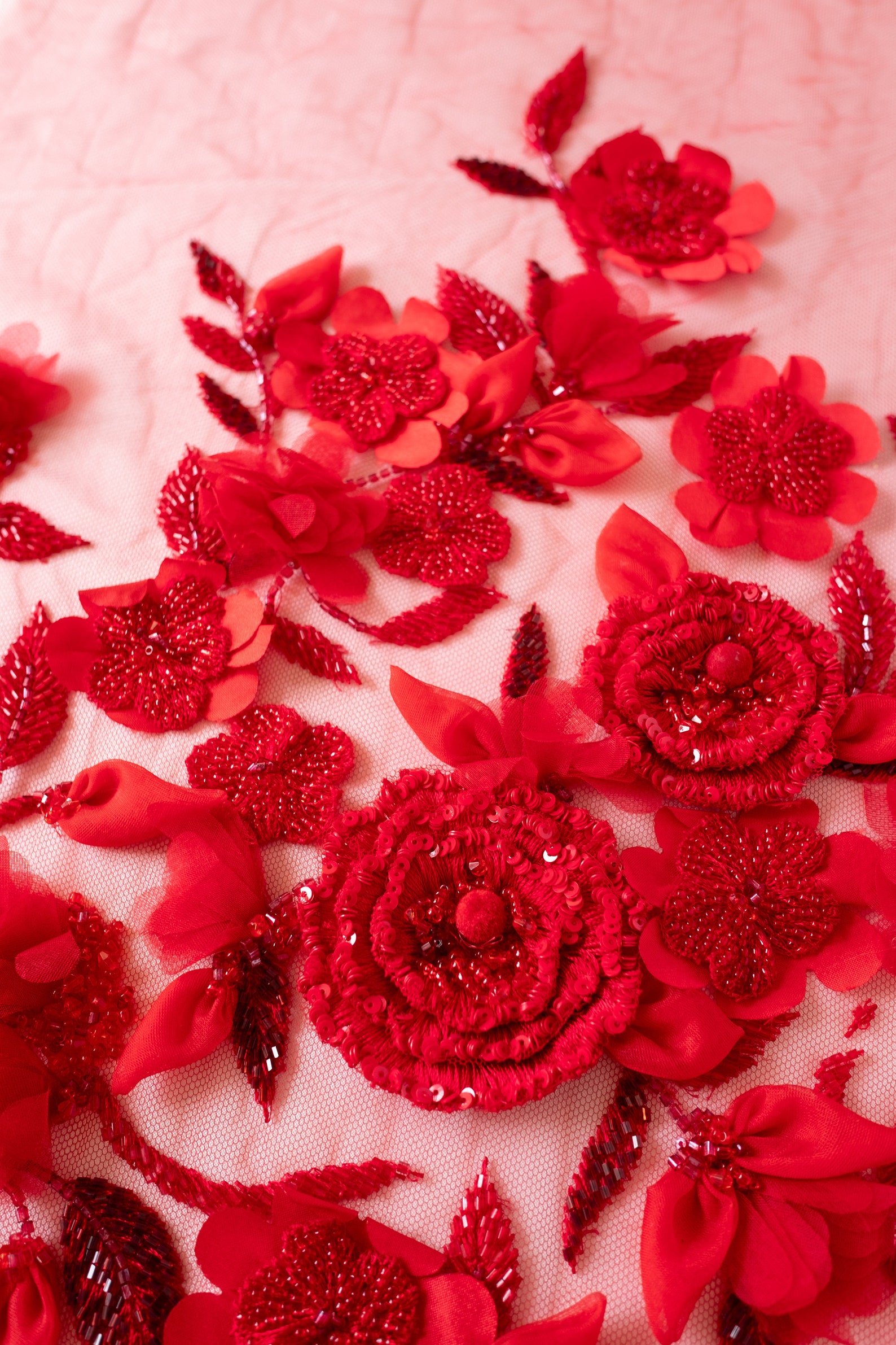 Beaded Couture Tulle Hand-embroidered Tulle in a Ravishing | Etsy