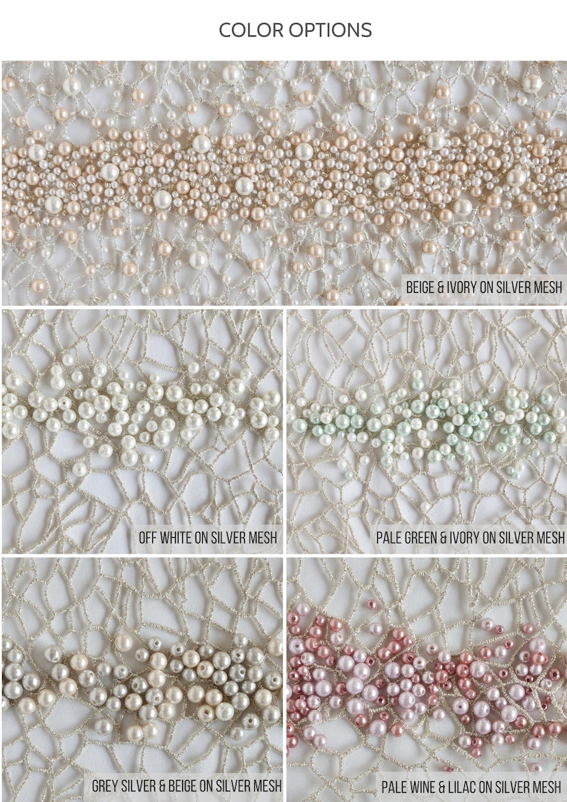 Beaded Bridal Fabric Macrame-style Mesh Hand Embroidered - Etsy