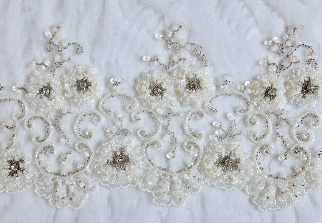 Buy Hand-made Wedding Trim in Ivory and Vintage Silver Online in India ...
