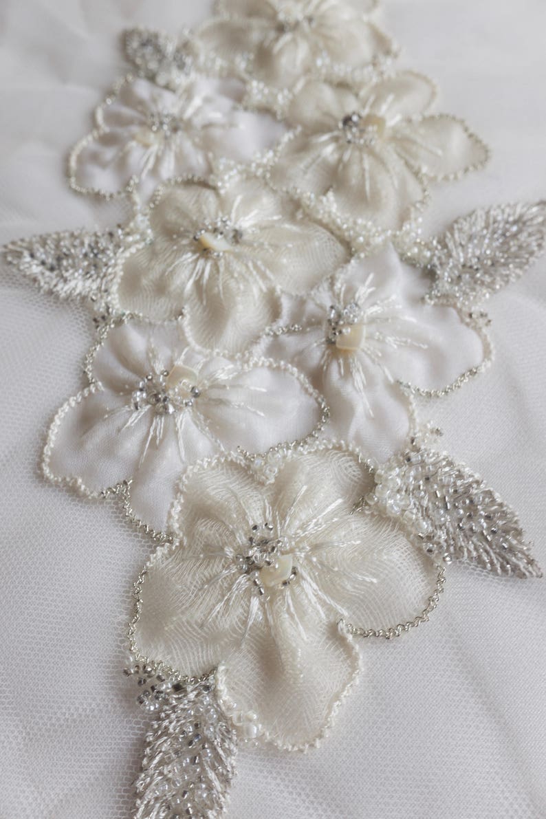 Hand-made Motif With Applique Silk Organza Flowers - Etsy