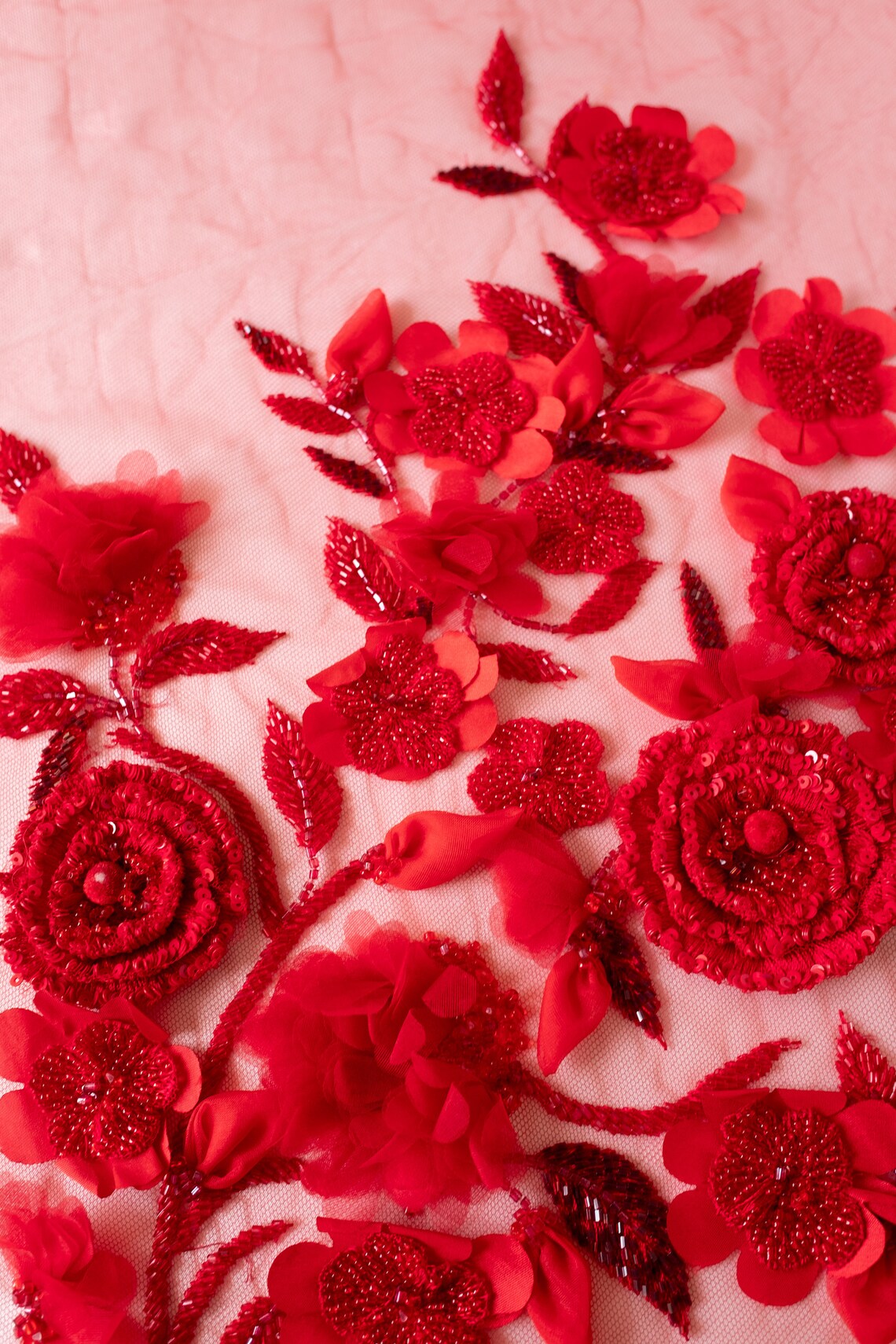 Beaded Couture Tulle Hand-embroidered Tulle in a Ravishing | Etsy