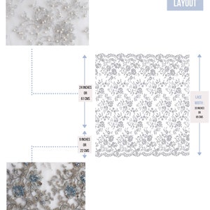 Couture French Lace | Silver Metallic Lace Embroidered With a Vintage ...