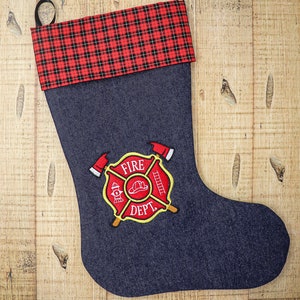 Fireman Firewoman Christmas Stocking - Etsy