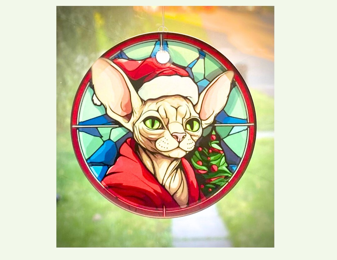 Christmas Sphinx Sun Catcher OR Tree Ornament - 3 Inch Glass - Etsy
