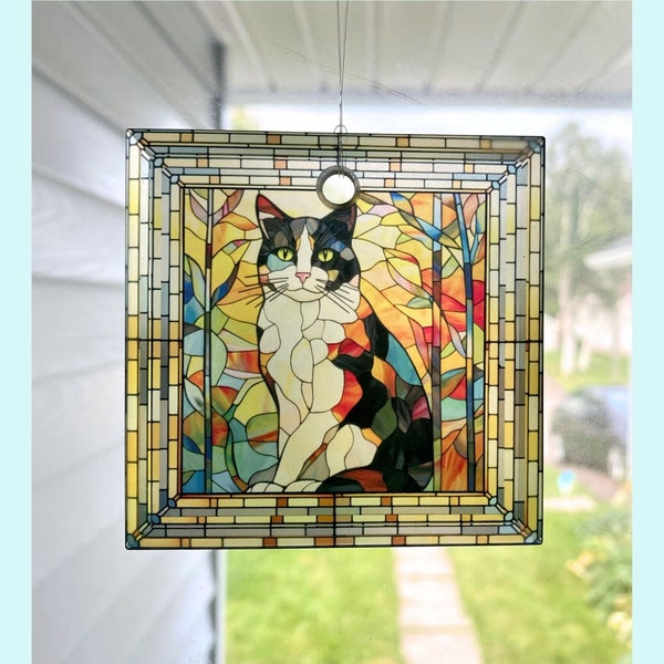 Calico Cat Stained Glass - Etsy