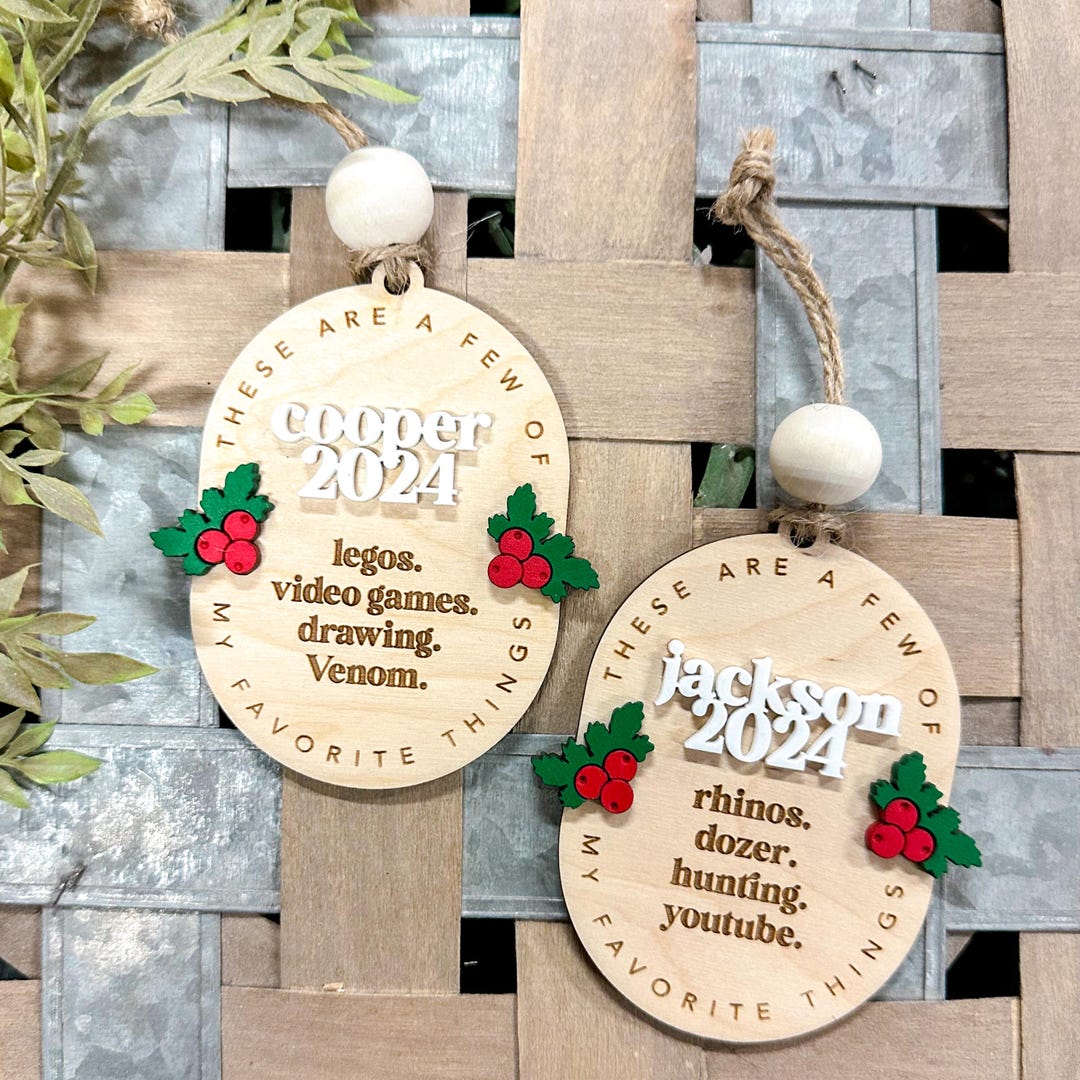 My Favorite Things Ornament, Personalized Keepsake Ornament, Kids ...