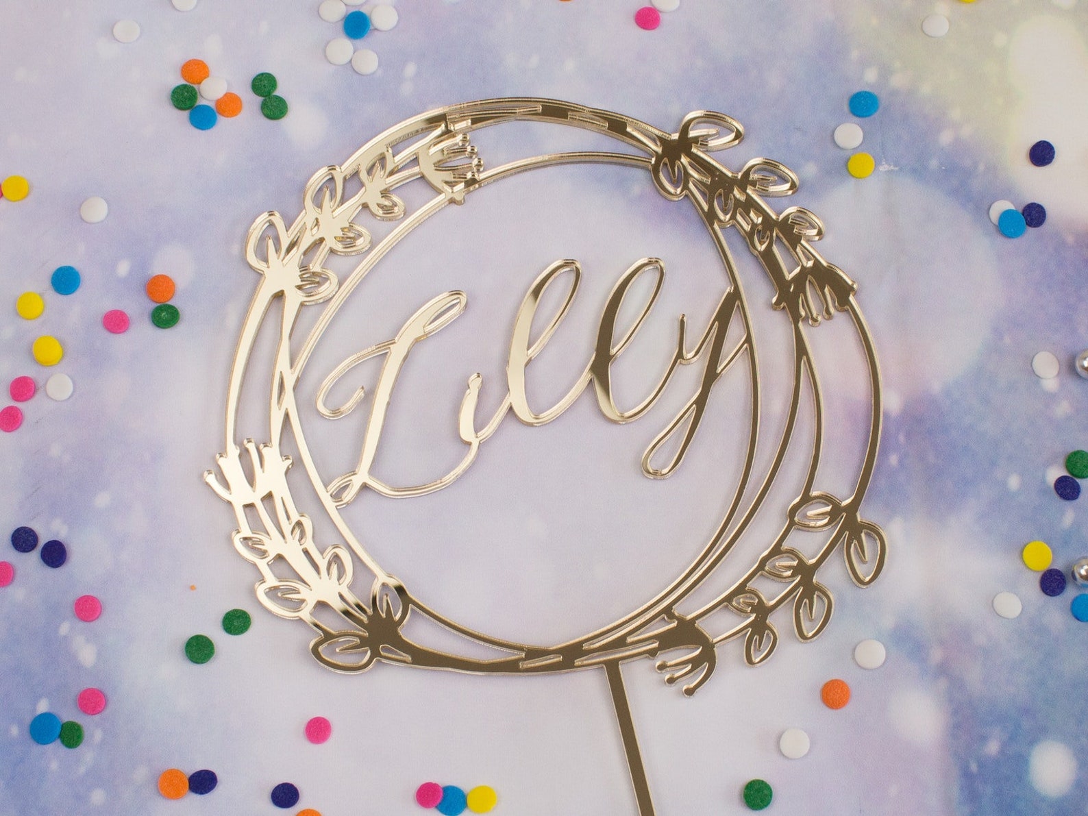 Flower Wreath Cake Topper Birthday Cake Topper - Etsy