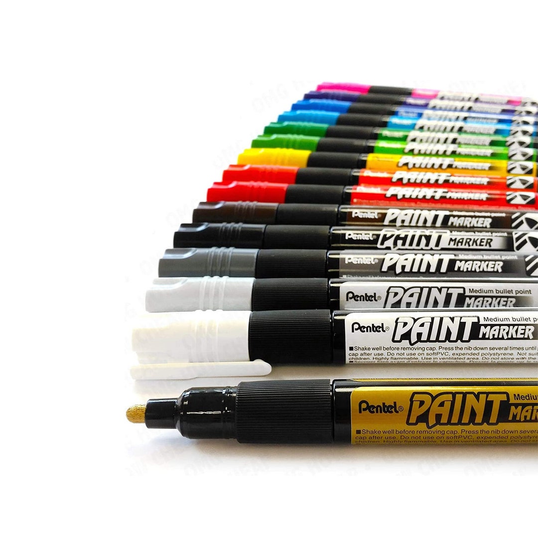 Bullet Point Tip Permanent Paint Marker Pentel MMP20 Assorted Colours ...