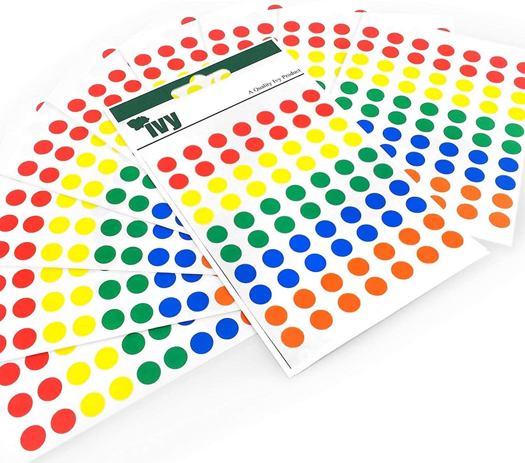 700 Sticky Coloured Dots 8mm Easy Peel Self Adhesive Colour Coding ...
