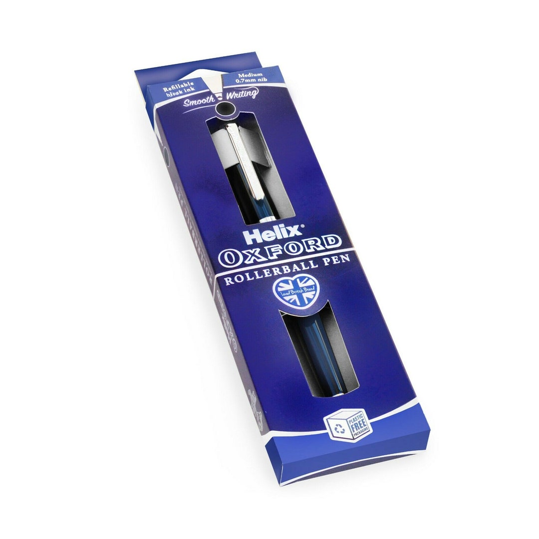 Helix Oxford Premium Rollerball Pen Medium 0.7mm Nib Black Ink Single ...