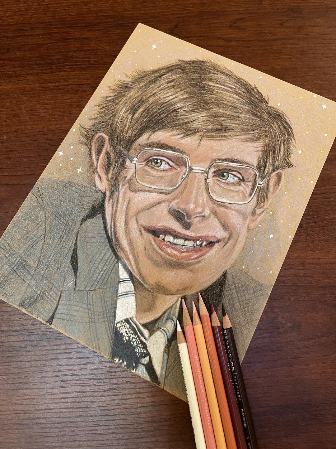 Stephen Hawking - Hand-drawn Coloured Pencil Fan Art - Original Drawing ...
