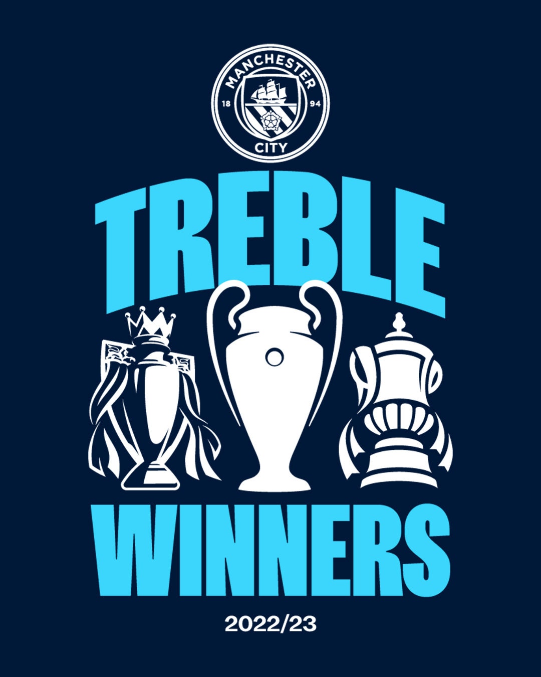 Deep Framed Manchester City Treble Winners Medals Momento for Gift ...