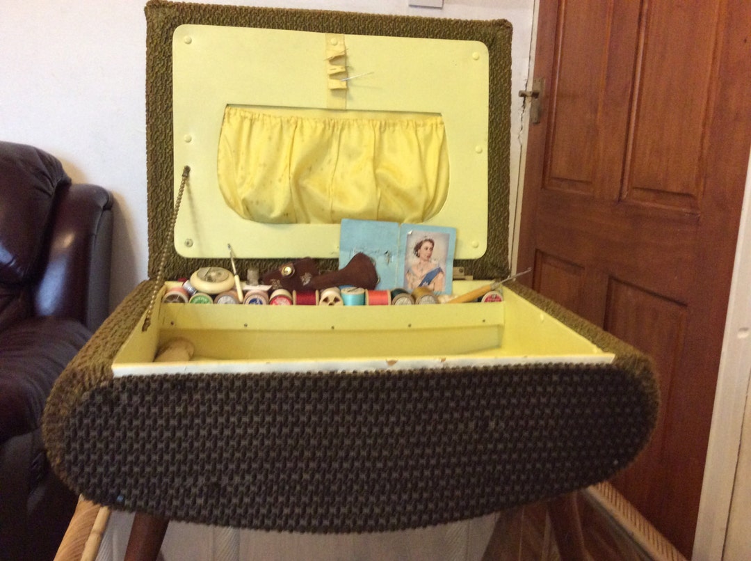Retro Stool Sewing Box - Etsy