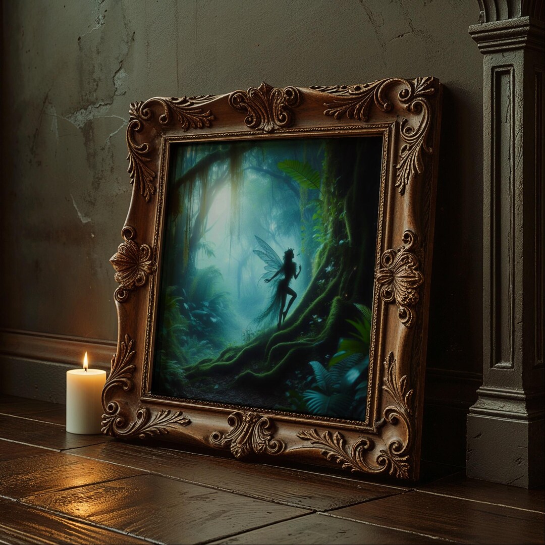Whimsigoth Wall Art: Moonlight Fairy Print, Enchanted Forest Digital ...