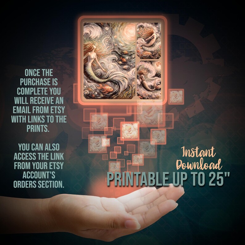 Pastel Goth Mermaids ~ Coquette in Coral Square Digital Prints ...