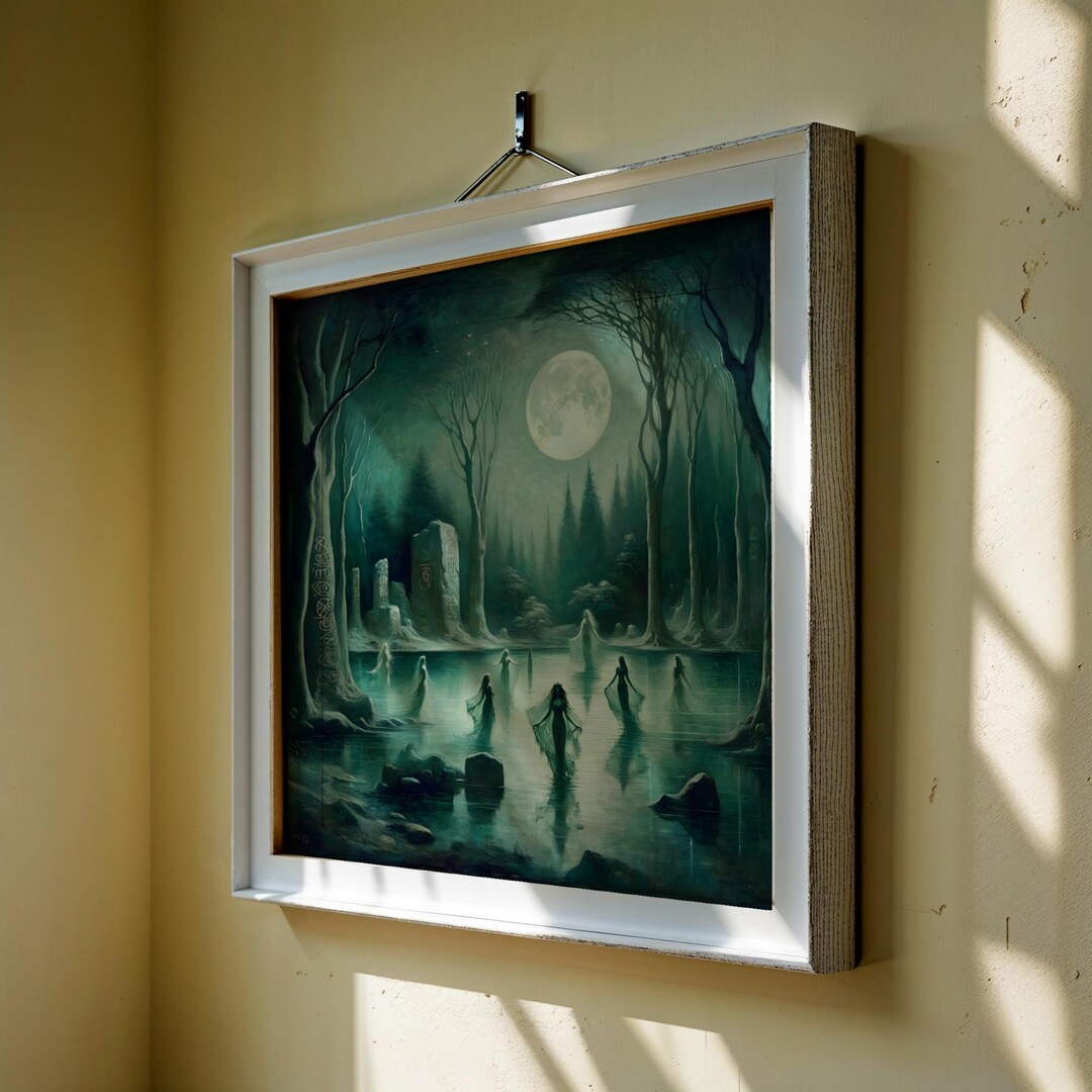 Mystical Celtic Digital Art ~ Whimsigoth Water Spirits in Moonlit Grove ...