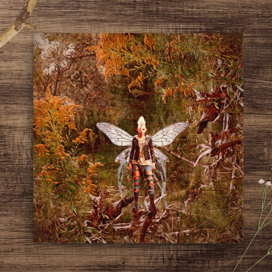 80s Punk Rock Fairy in an Enchanted Woodland Dark Fairycore Digital ...