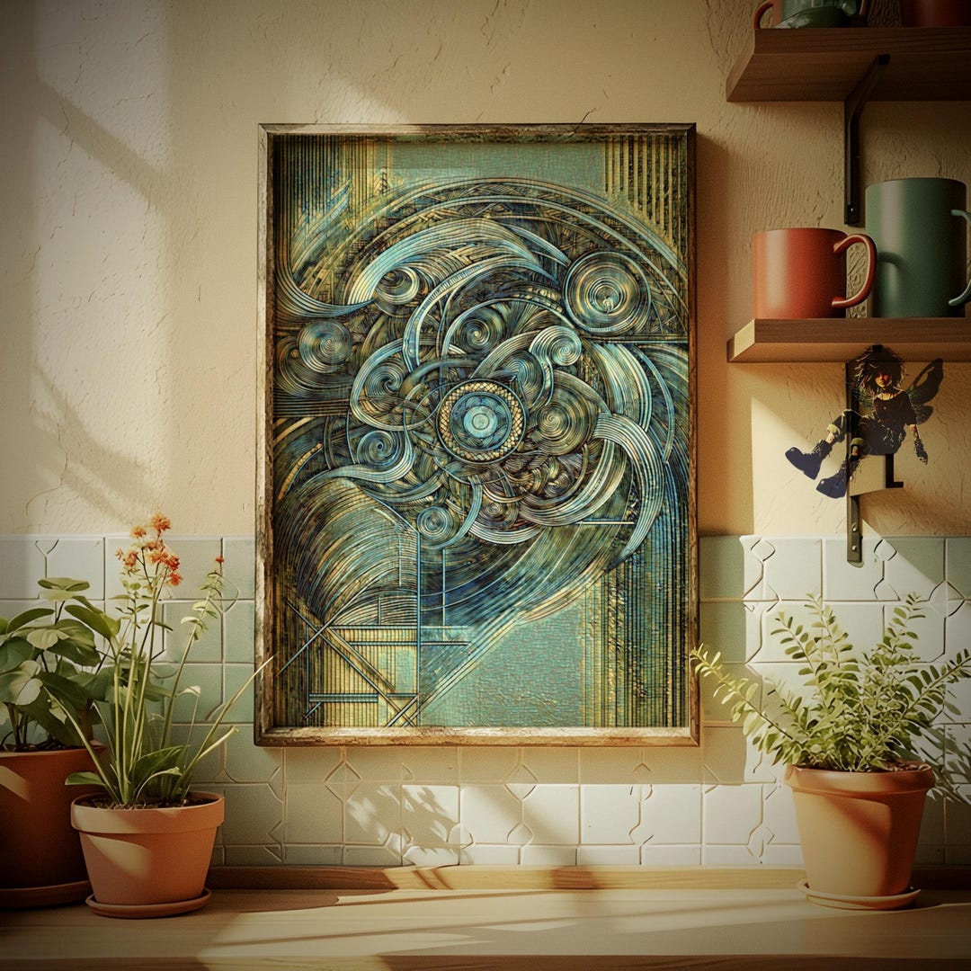 Celtic Steampunk Shield Painting - Dark Academia Fantasy Digital ...
