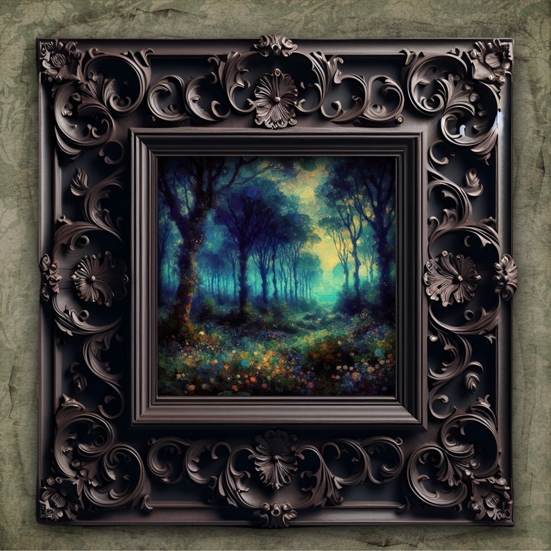 Mythical Woodland Collage Set of 9 Fantasy Forest Whimsigoth Printables ...