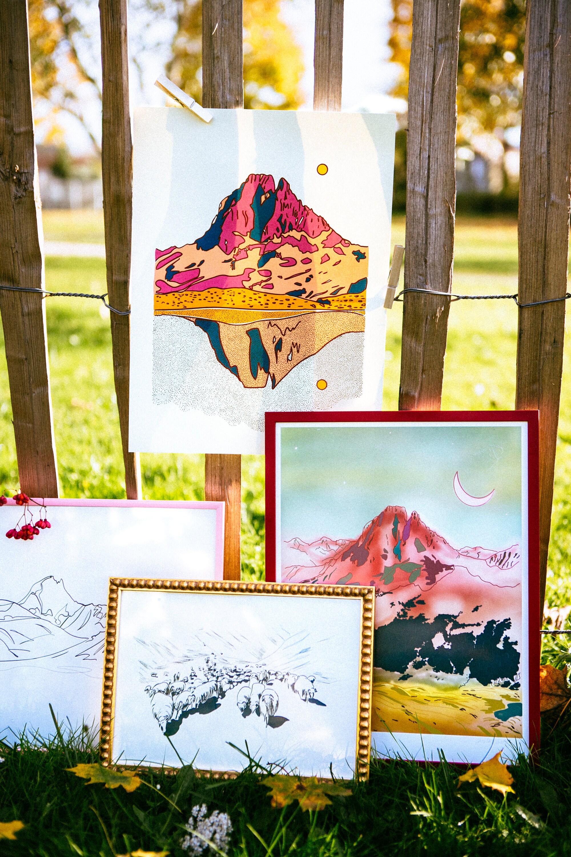 Colorful Poster of a Drawing of the Pic Du Midi D'ossau - Etsy