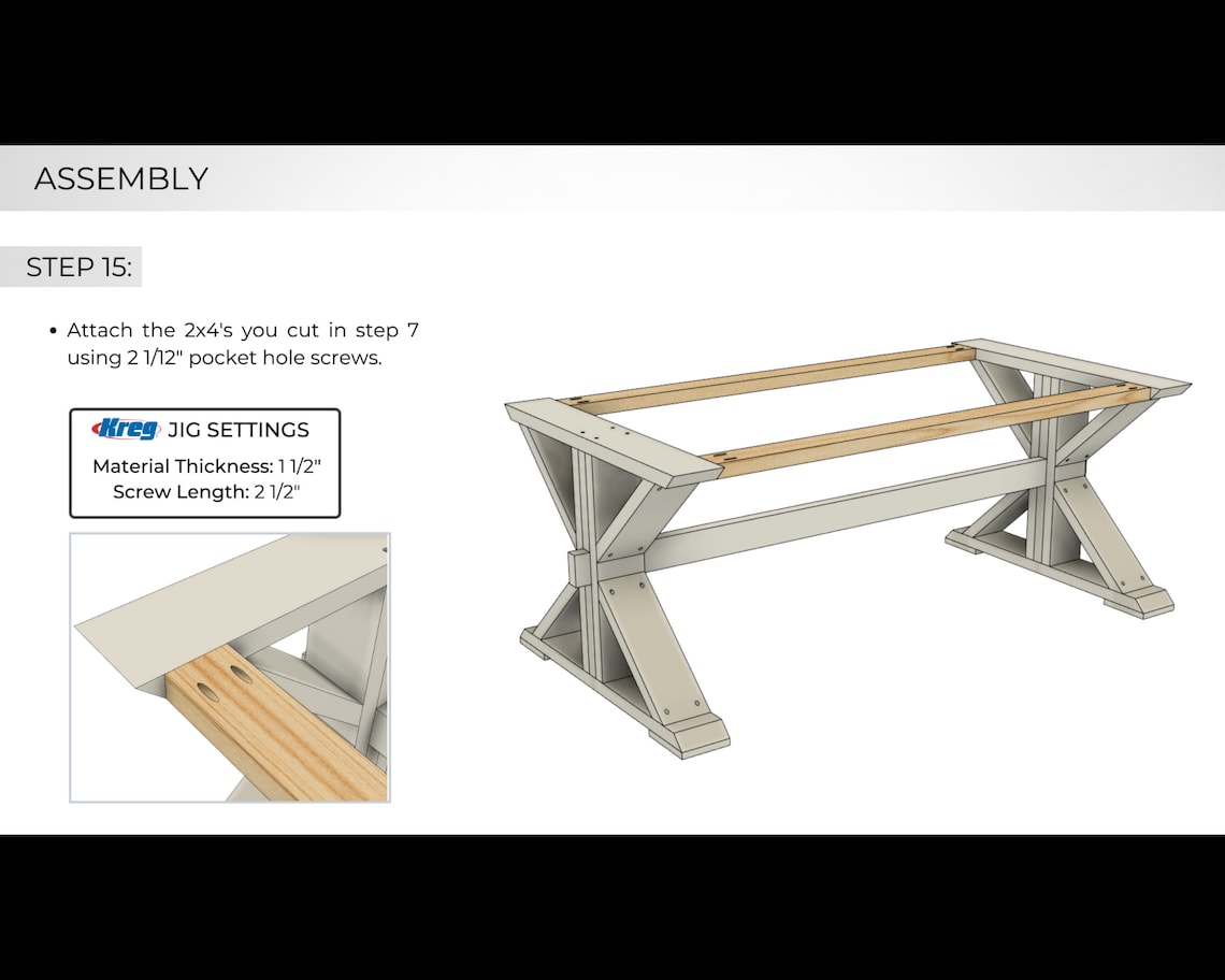 Farmhouse Trestle Table Build Plans Instant PDF Download - Etsy