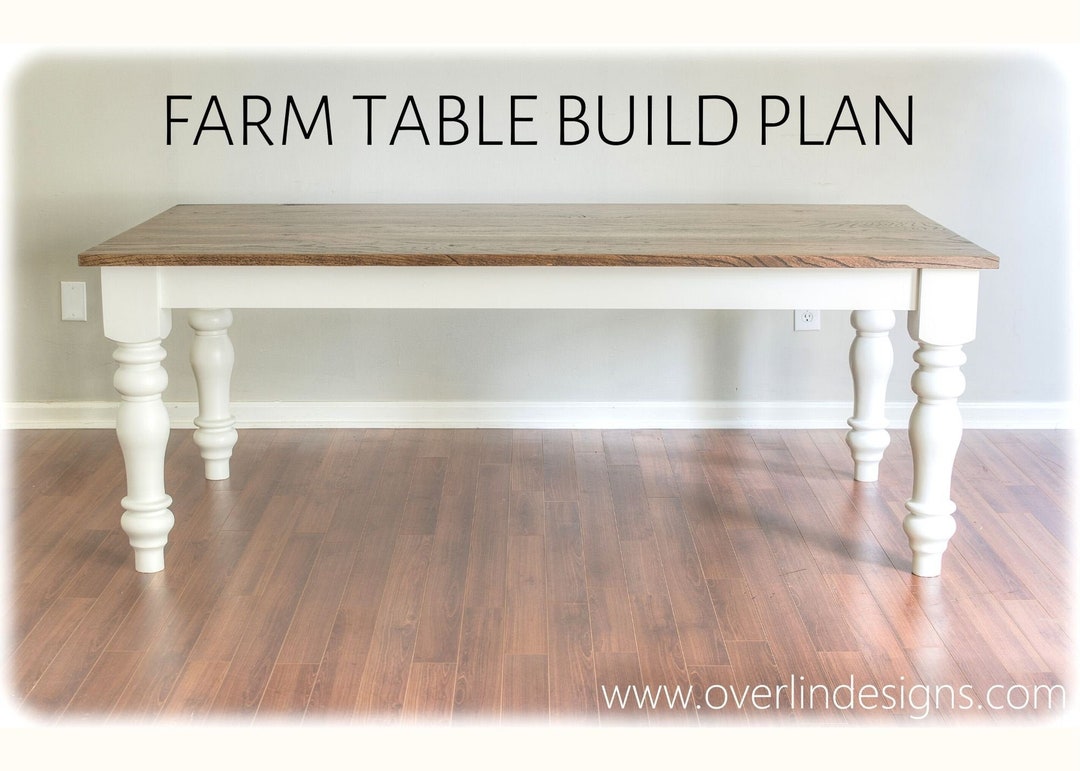 Chunky Leg Modern Farmhouse Table Build Plans - Instant Printable PDF ...