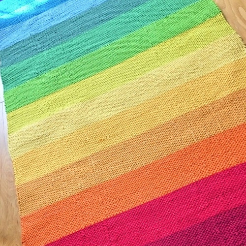 Striped Colorful Rainbow Rug Machine Washable LGBTQ Floor - Etsy