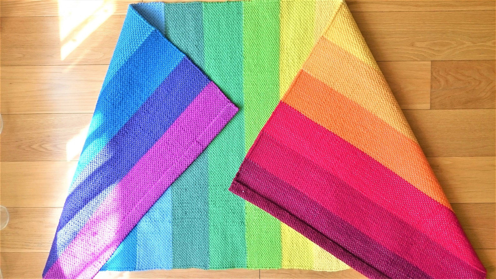 Striped Colorful Rainbow Rug Machine Washable LGBTQ Floor | Etsy