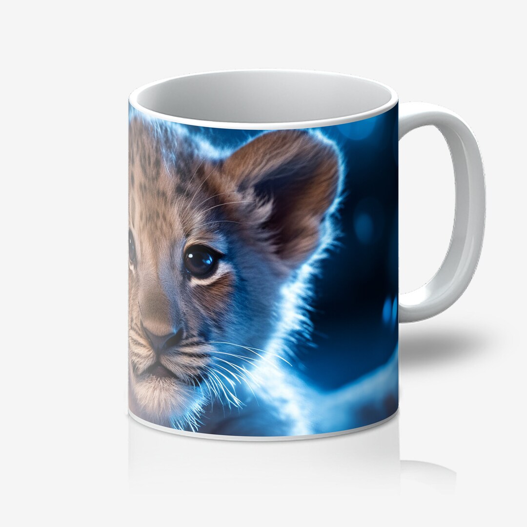 Ceramic Mug With Cute Lion Cub Design. Dishwasher and Microwave Safe ...