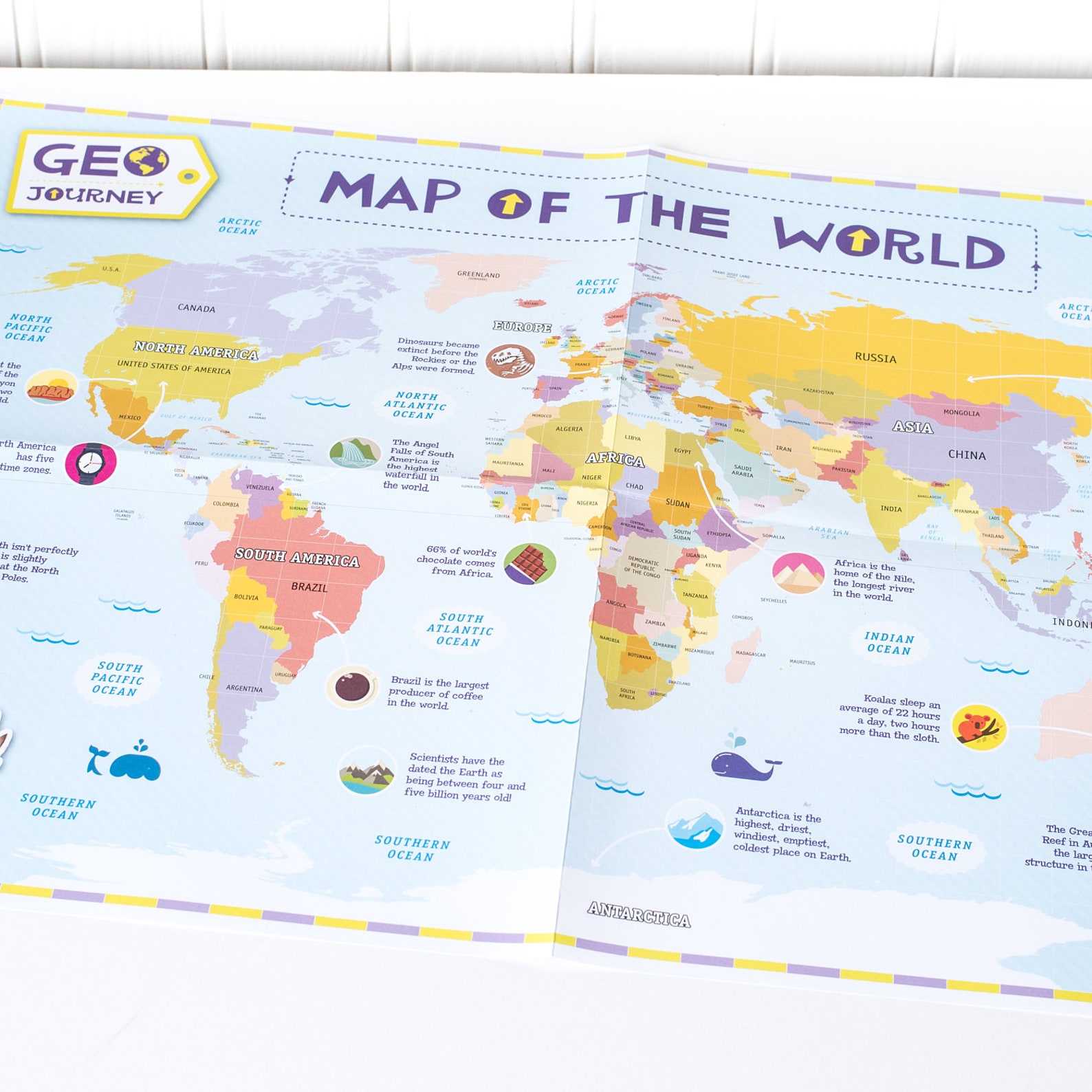 Kids World Map World Map for Children Colourful World Map - Etsy
