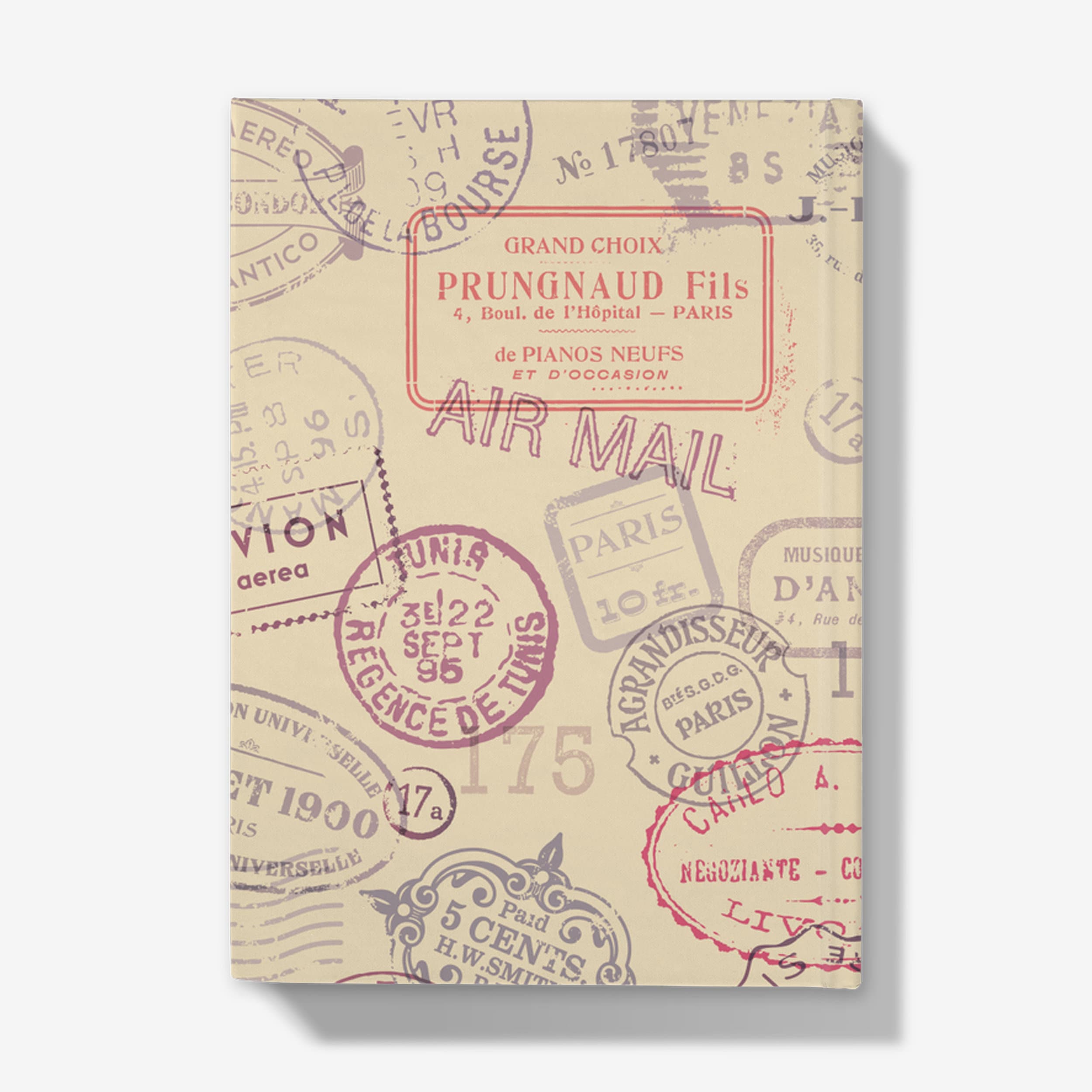 Hardbacked Journal Featuring Travel Stamps Print. Cute Travel Stamps ...