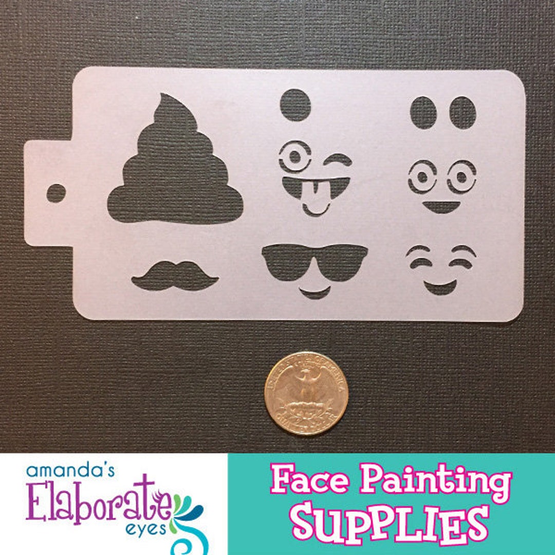 EMOJI SET #2 - Face Painting Stencil (medium) - Etsy