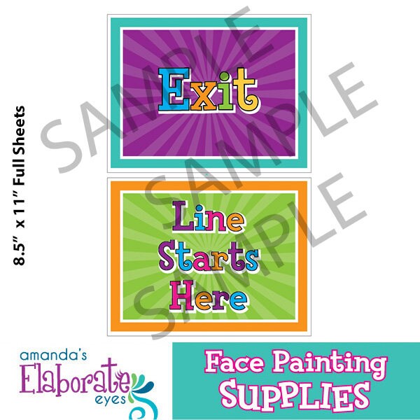 FACE PAINTING SIGNS - Line Management Signs - Etsy