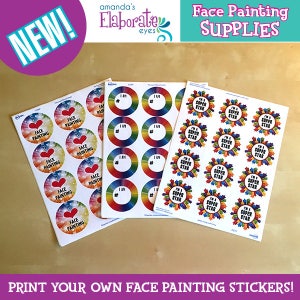 Print-your-own STICKERS Face Painting Sticker Templates - Etsy