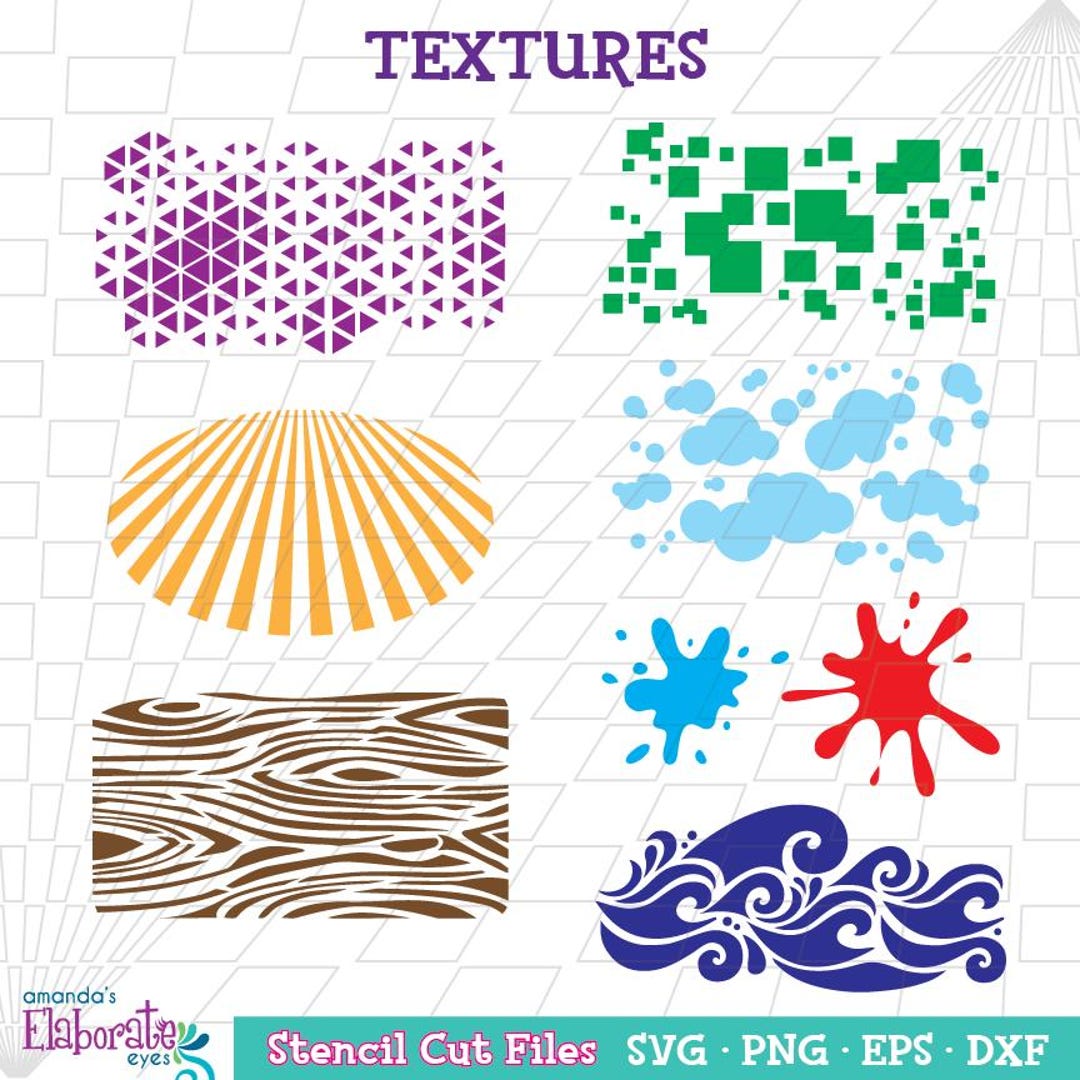 TEXTURES Stencil Set - DIGITAL DOWNLOAD - Svg Eps Png Dxf - Perfect for ...