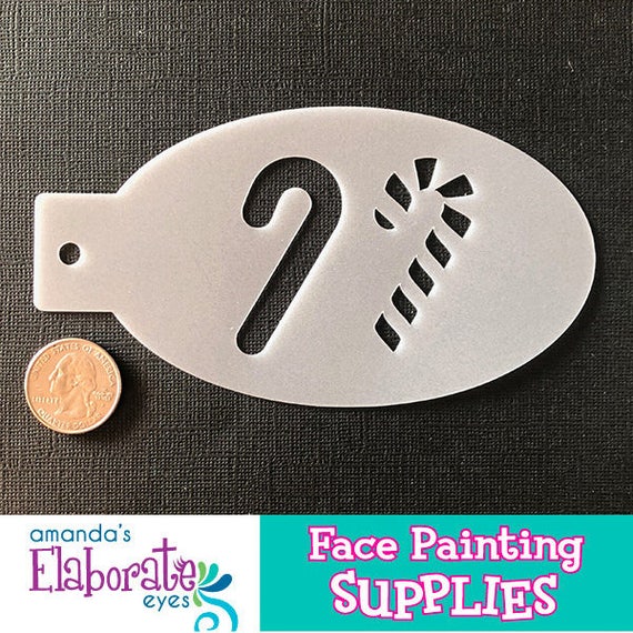 CANDY CANE Face Painting Stencil medium | Etsy