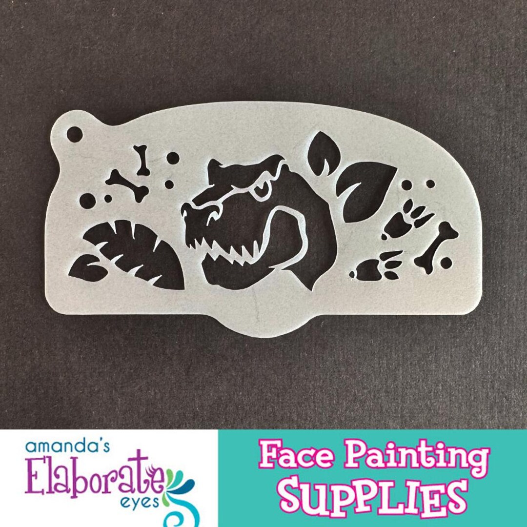 T-REX FACE - Face Painting Stencils - Etsy