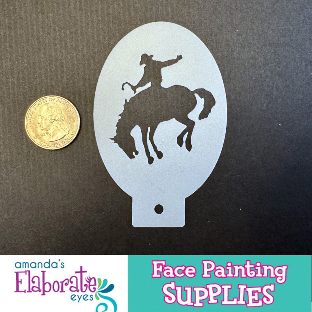RODEO COWBOY - Face Painting Stencil (mini) - Etsy