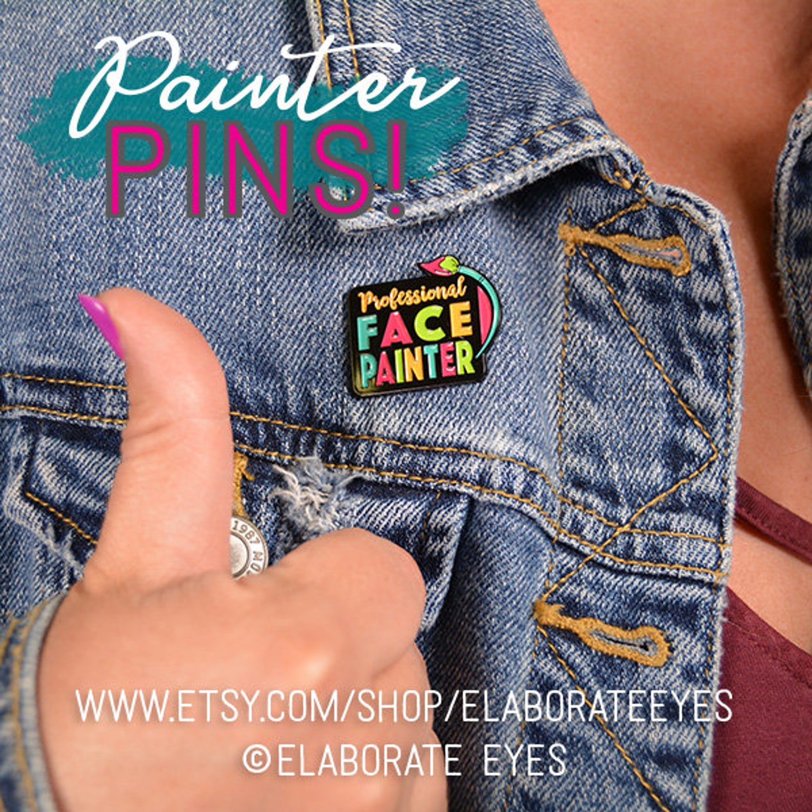 Professional Face Painter Enamel Pin - Etsy
