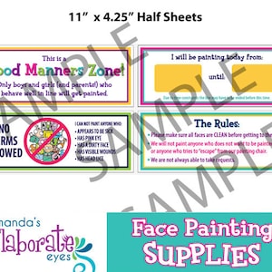 FACE PAINTING SIGNS - Rules and Info Signs - Etsy