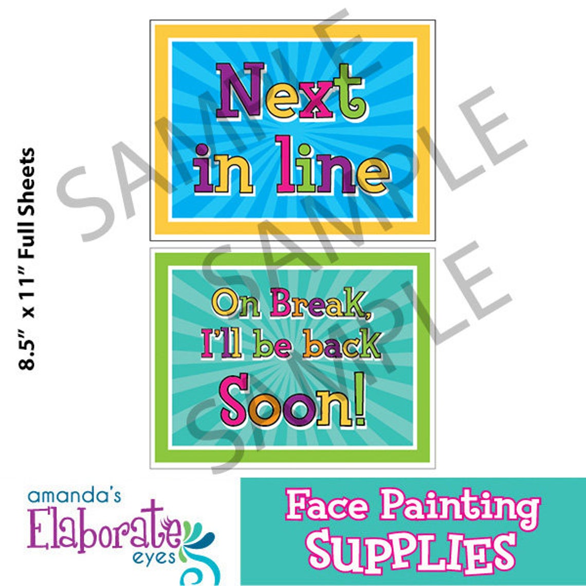 FACE PAINTING SIGNS - Line Management Signs - Etsy